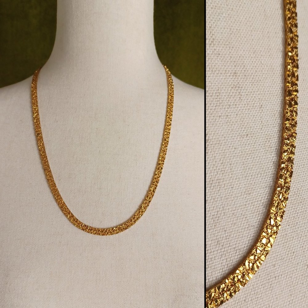 Vintage 70s Faux Gold Disco Rope Chain, 20” - Gem